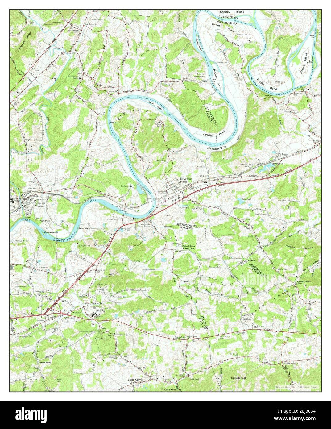 Mascot, Tennessee, map 1966, 1:24000, United States of America by ...