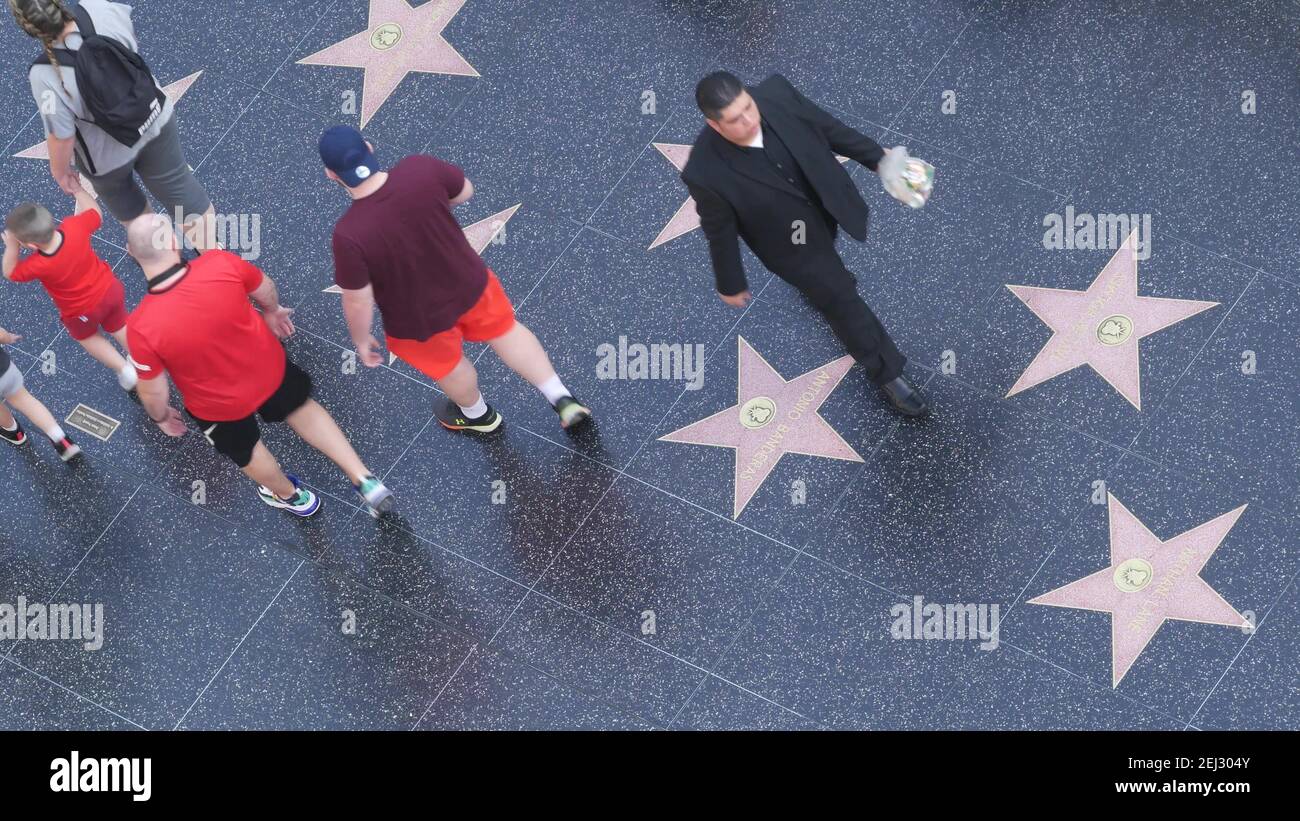 LOS ANGELES, CALIFORNIA, USA - 7 NOV 2019: Walk of fame promenade on ...