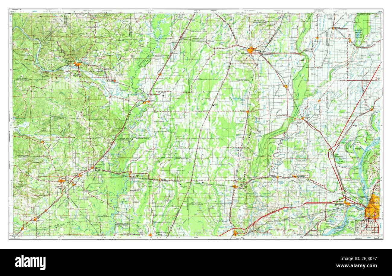 Memphis, Tennessee, map 1953, 1:250000, United States of America by ...