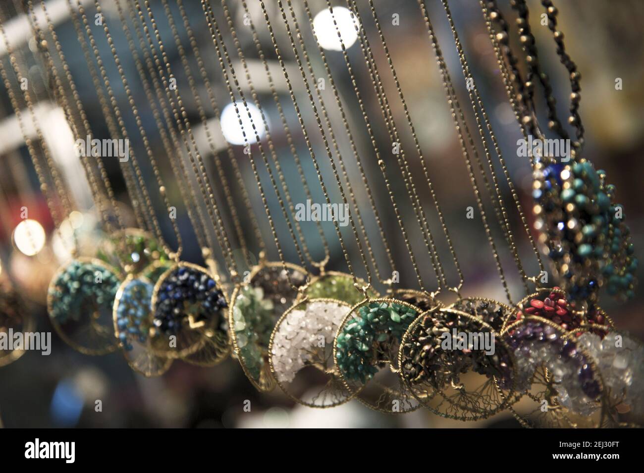 Costume jewelery for sale at the flea market in Italiy Stock Photo - Alamy