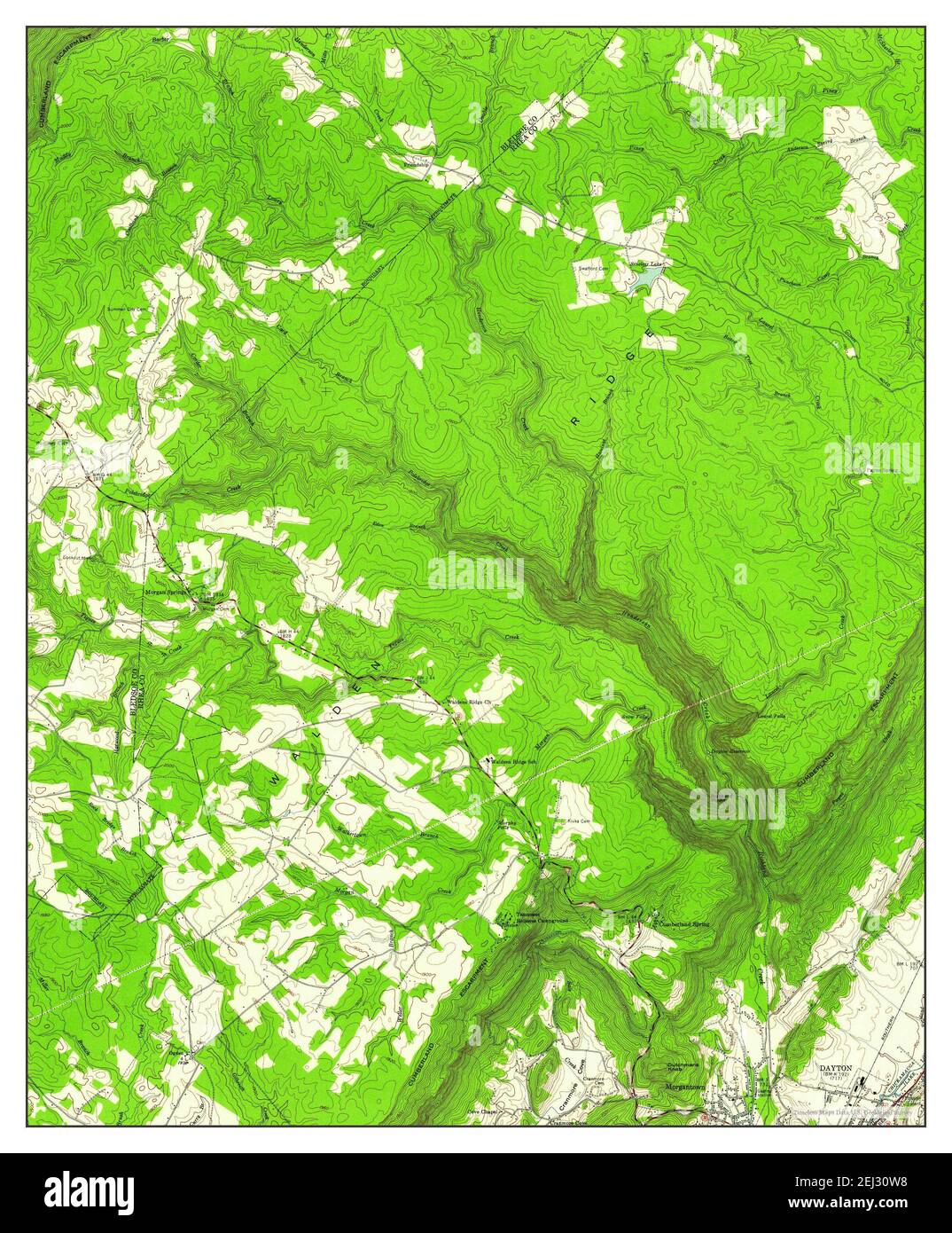 Morgan Springs, Tennessee, map 1956, 1:24000, United States of America ...