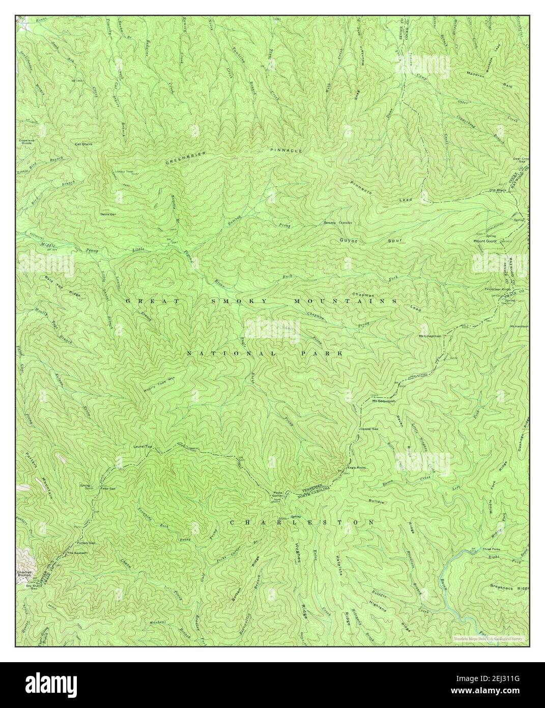 Mount Guyot, Tennessee, map 1964, 1:24000, United States of America by ...