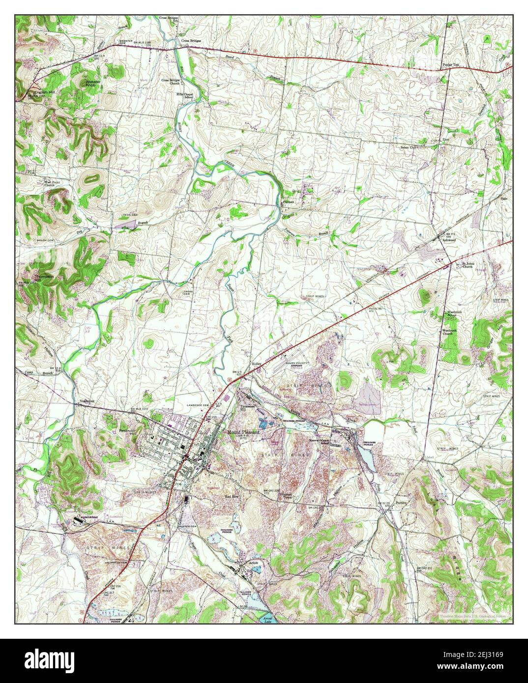 Mount Pleasant, Tennessee, map 1950, 1:24000, United States of America ...