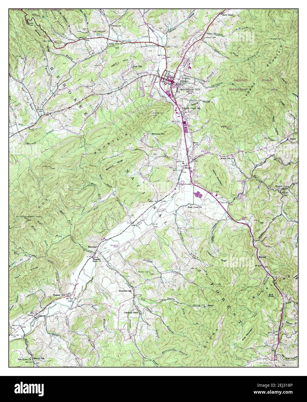 Mountain City, Tennessee, map 1938, 1:24000, United States of America ...