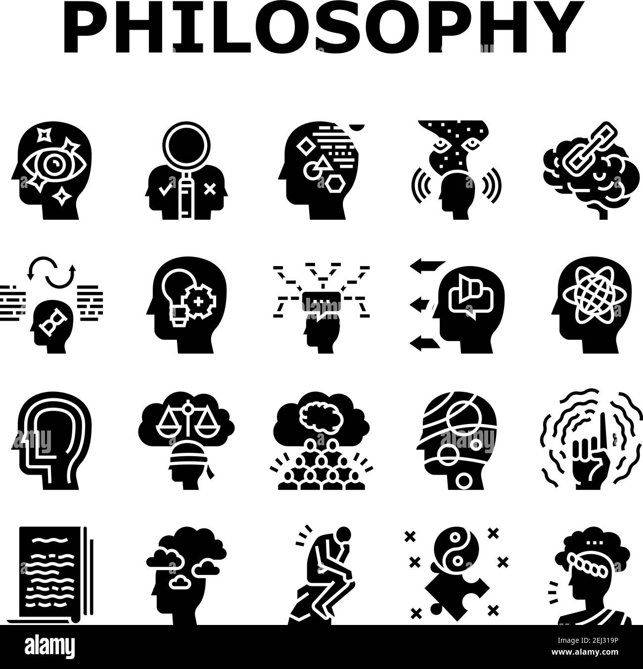 Philosophy Science Collection Icons Set Vector Stock Vector Image & Art ...