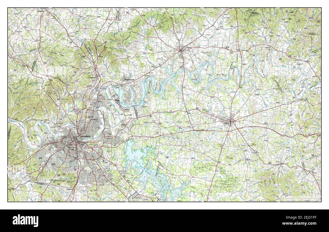 Nashville, Tennessee, map 1984, 1:100000, United States of America by ...