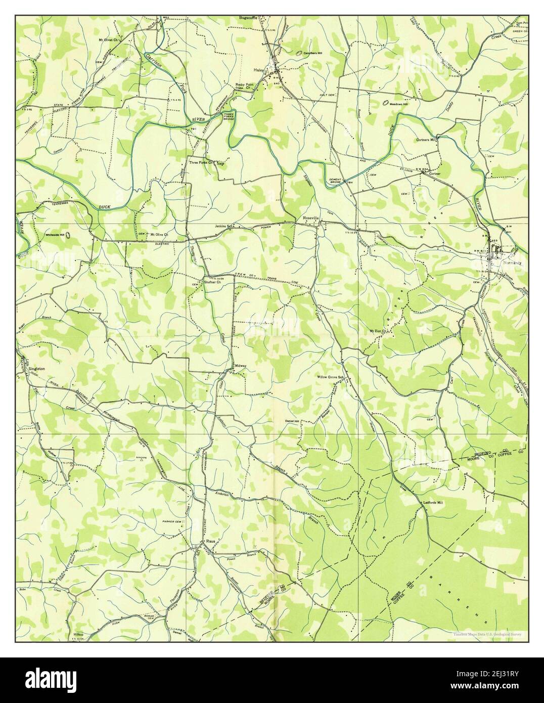 Normandy, Tennessee, map 1936, 1:24000, United States of America by ...