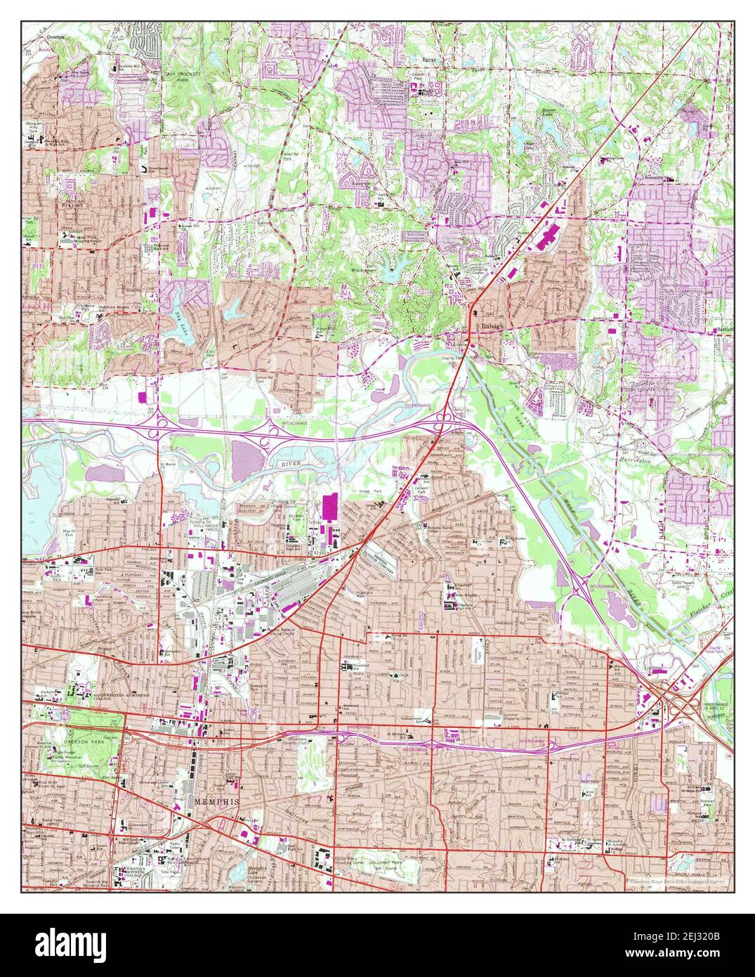 Northeast Memphis, Tennessee, map 1965, 1:24000, United States of ...