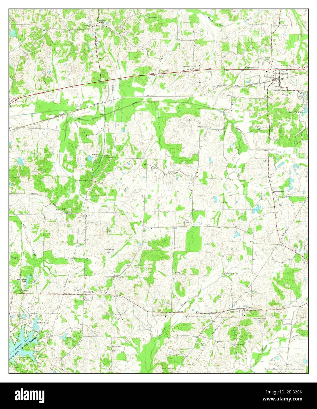 Oakland, Tennessee, map 1965, 1:24000, United States of America by ...