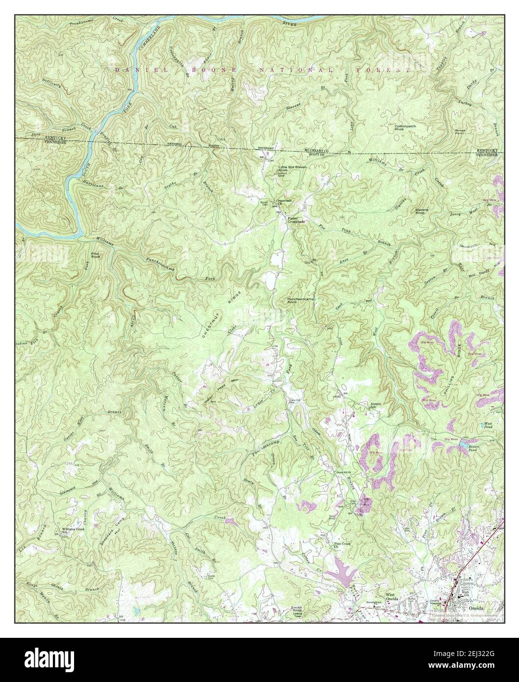 Oneida North, Tennessee, map 1955, 1:24000, United States of America by ...