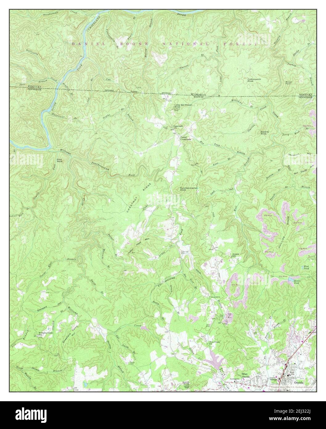 Oneida North, Tennessee, map 1955, 1:24000, United States of America by ...