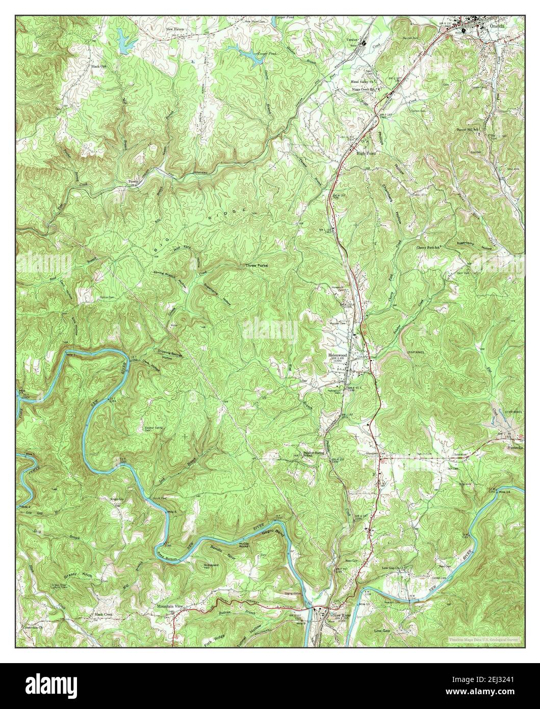Oneida South, Tennessee, map 1952, 1:24000, United States of America by ...