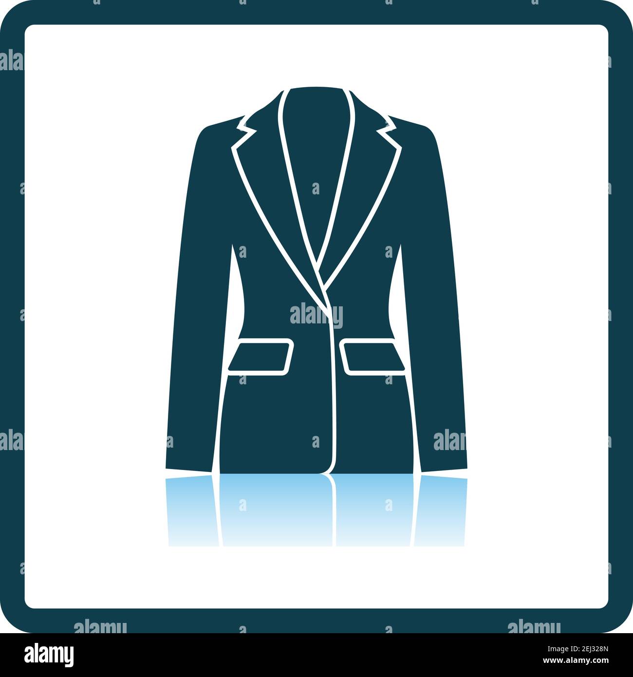 Business Woman Suit Icon. Square Shadow Reflection Design. Vector ...