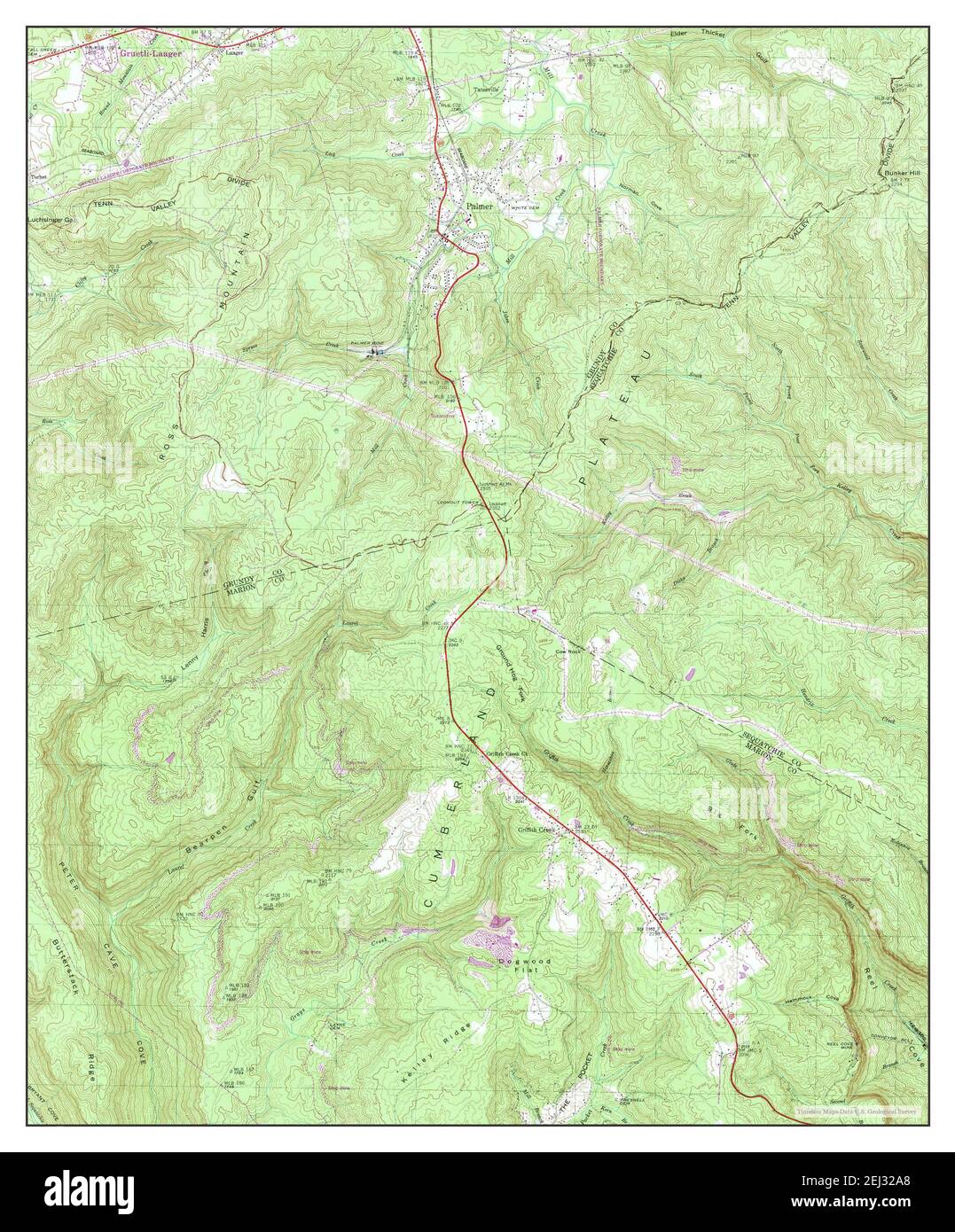 Palmer, Tennessee, map 1947, 1:24000, United States of America by ...