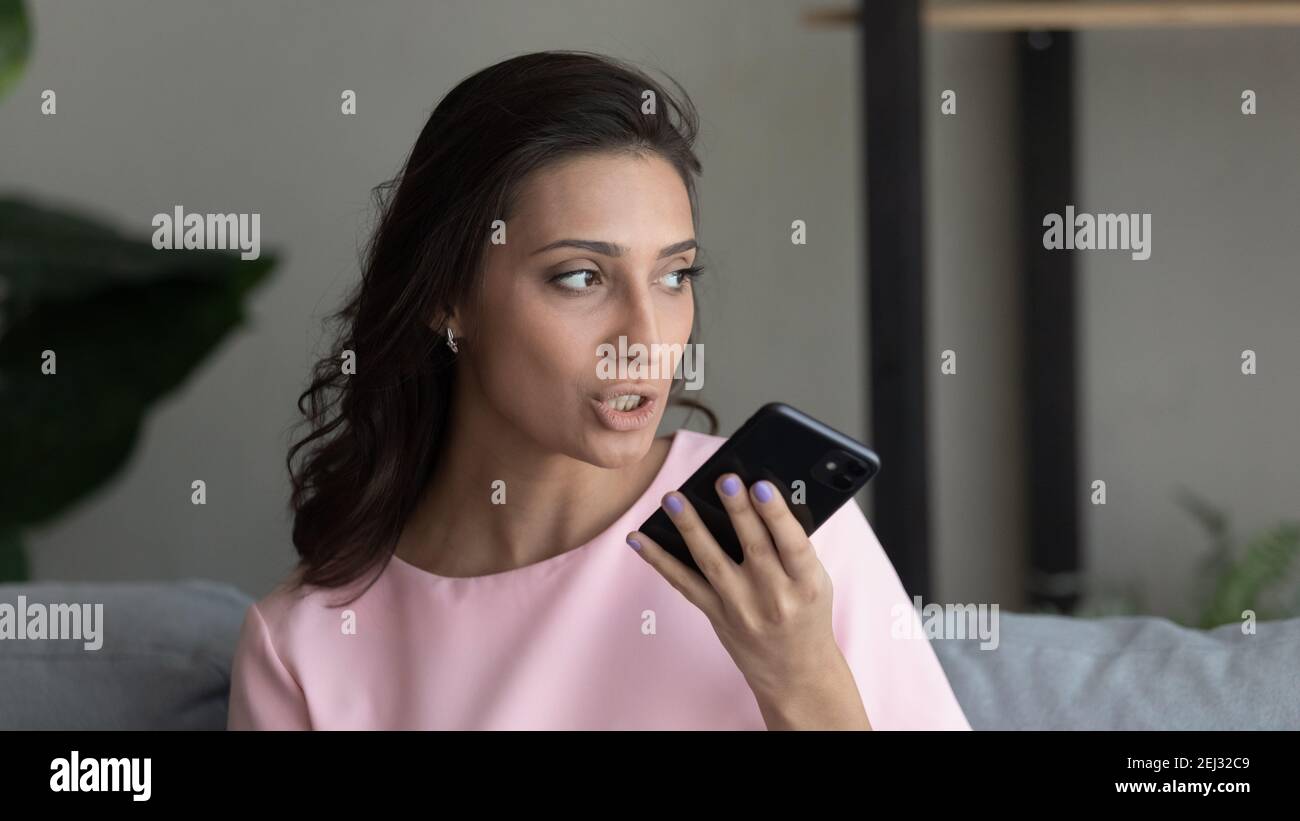 Indian lady search information online giving request to digital ...