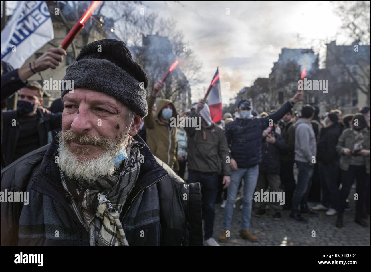 Paris, France. 20th Feb, 2021. Rally of the Generation Identitaire ...