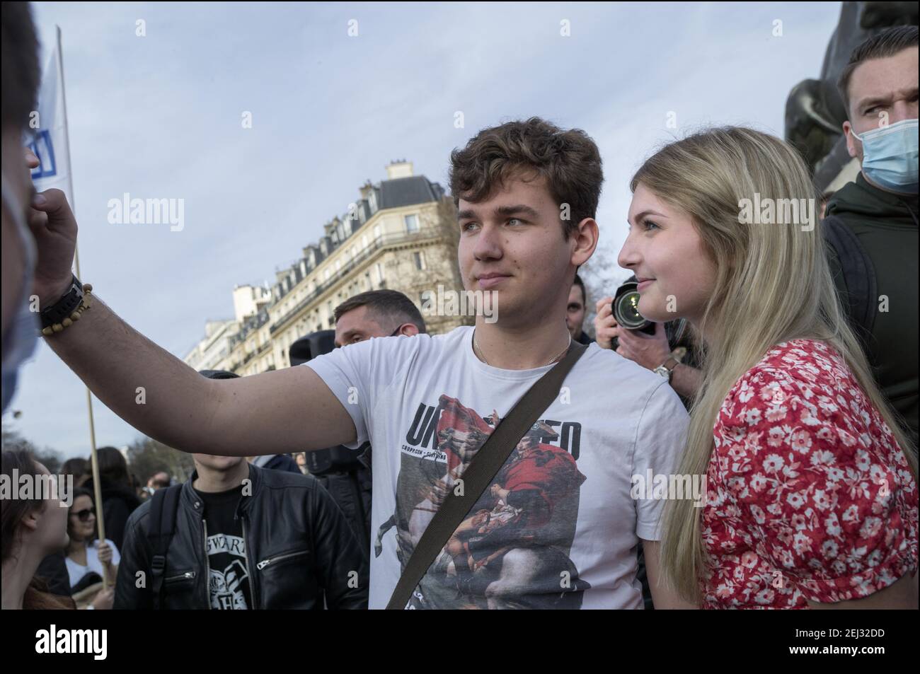 Paris, France. 20th Feb, 2021. Thaïs D'Escufon attends the Rally of the ...