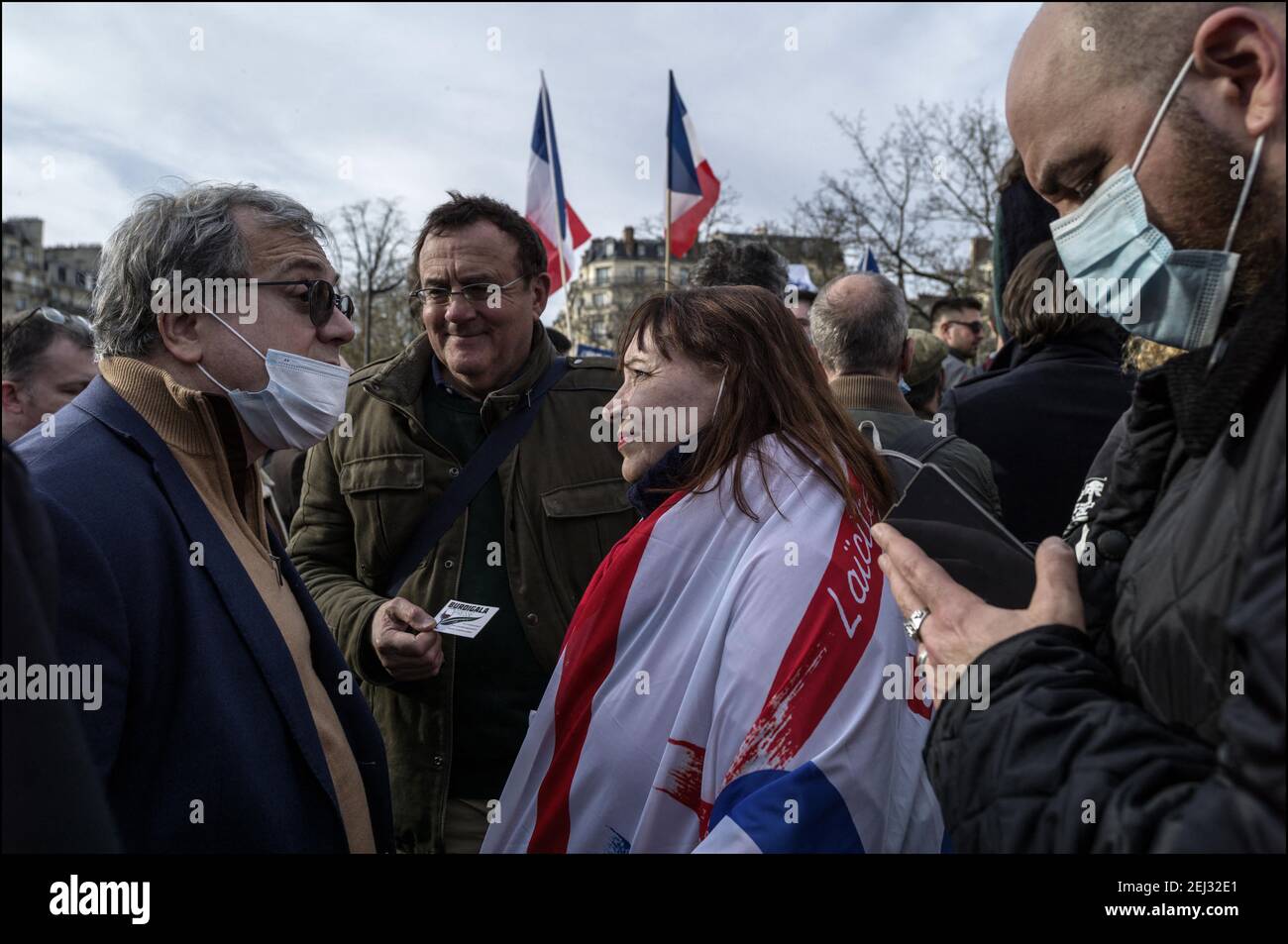 Paris, France. 20th Feb, 2021. Rally of the Generation Identitaire ...