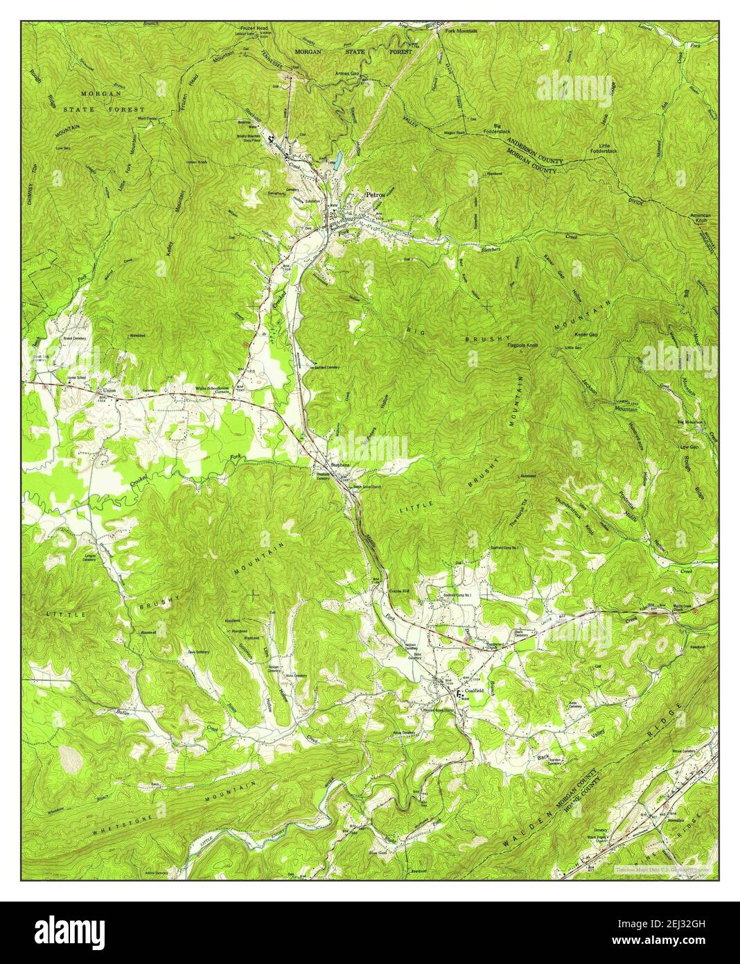 Petros, Tennessee, map 1952, 1:24000, United States of America by ...