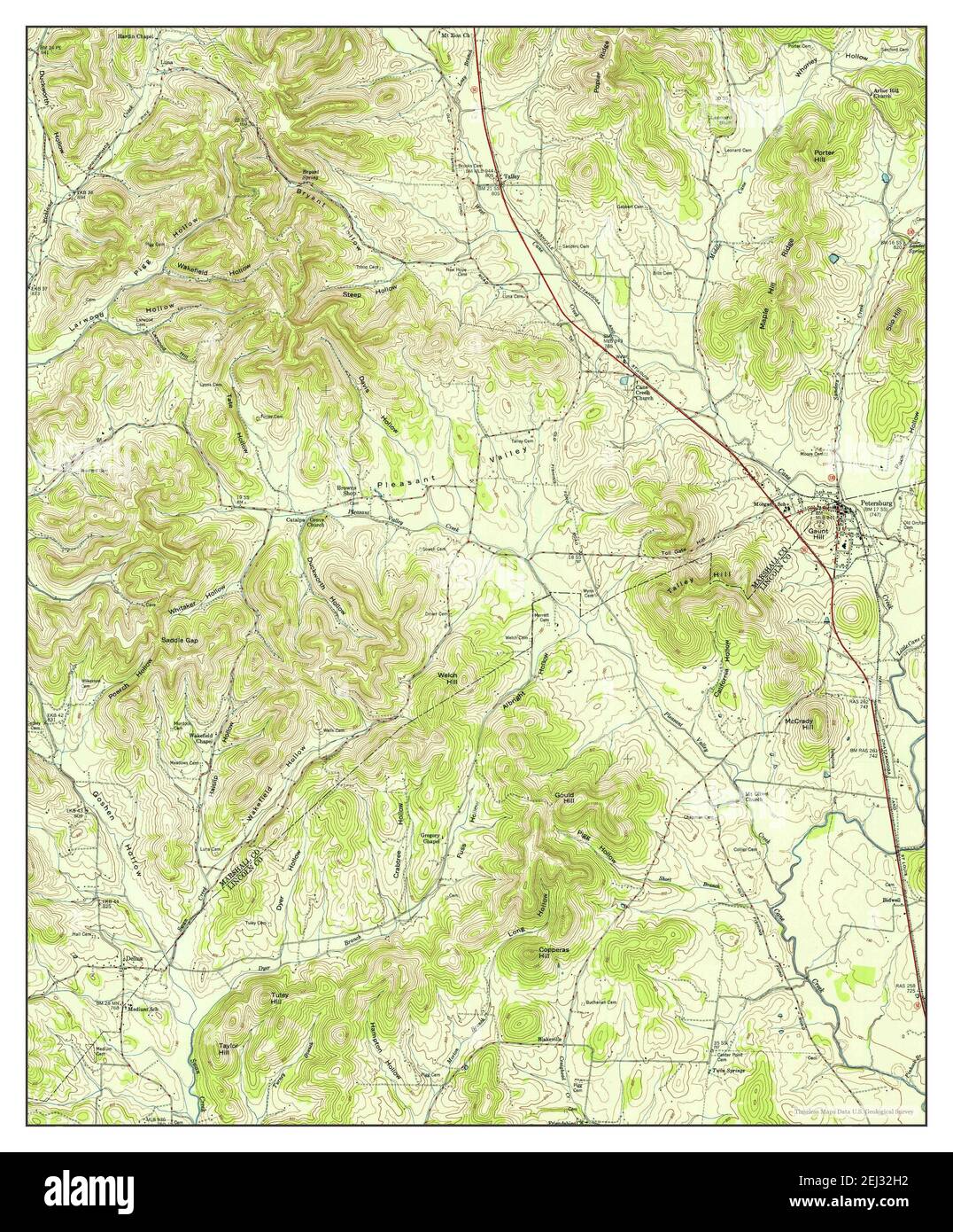Petersburg, Tennessee, map 1951, 1:24000, United States of America by ...