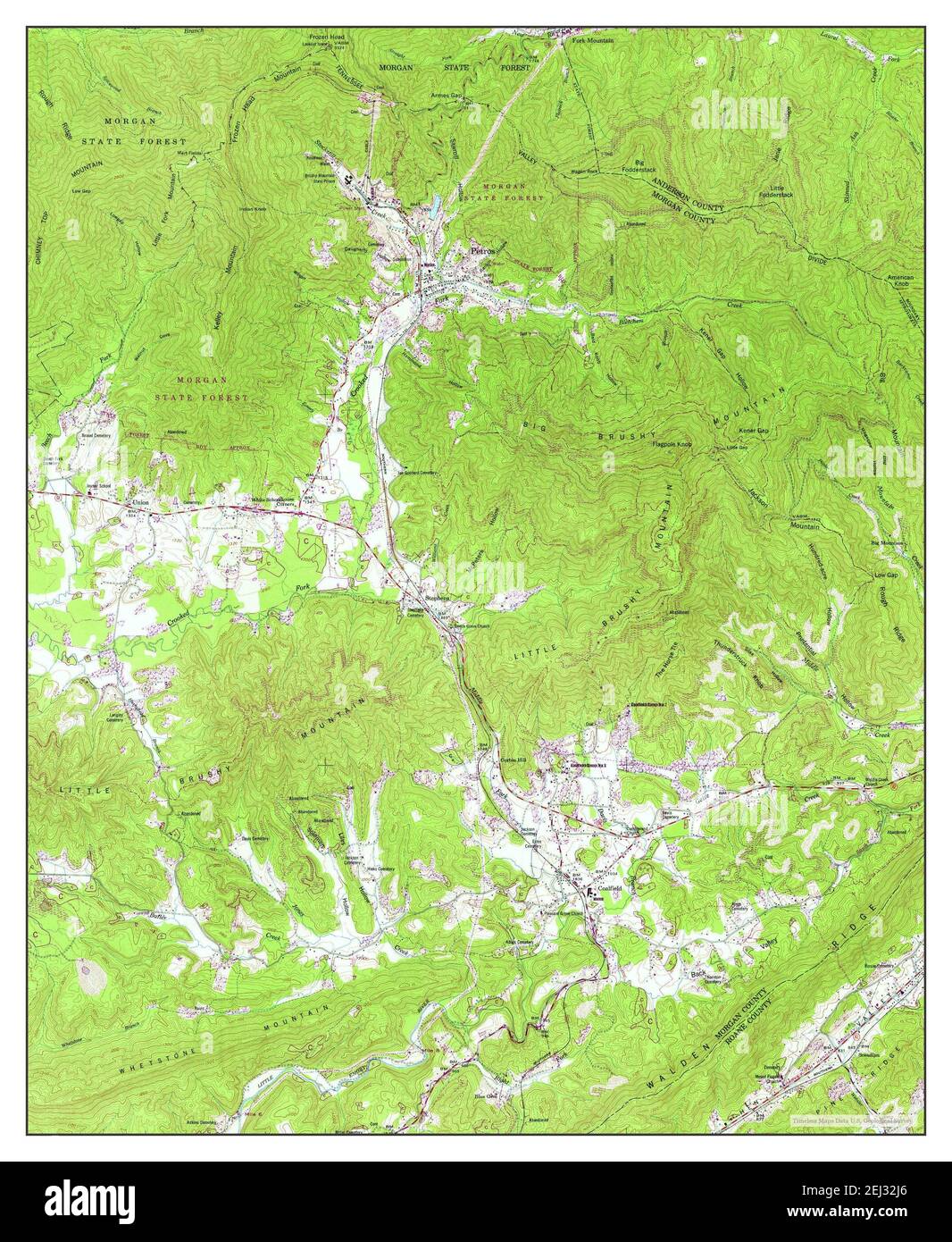 Petros, Tennessee, map 1952, 1:24000, United States of America by ...