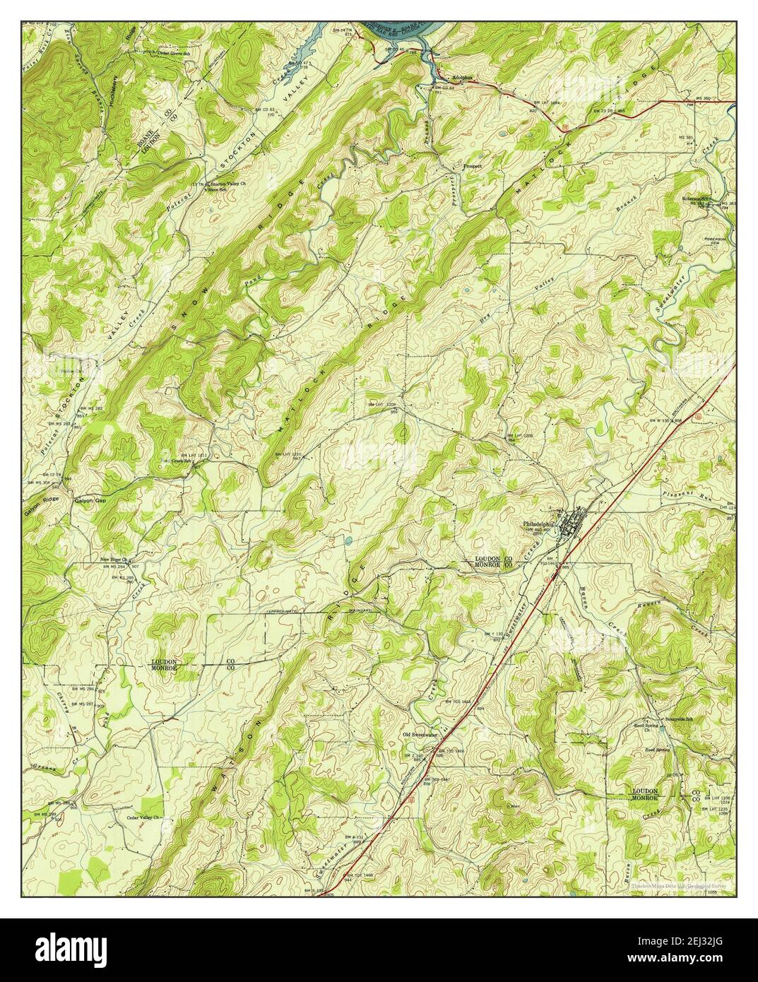 Philadelphia, Tennessee, map 1940, 1:24000, United States of America by ...