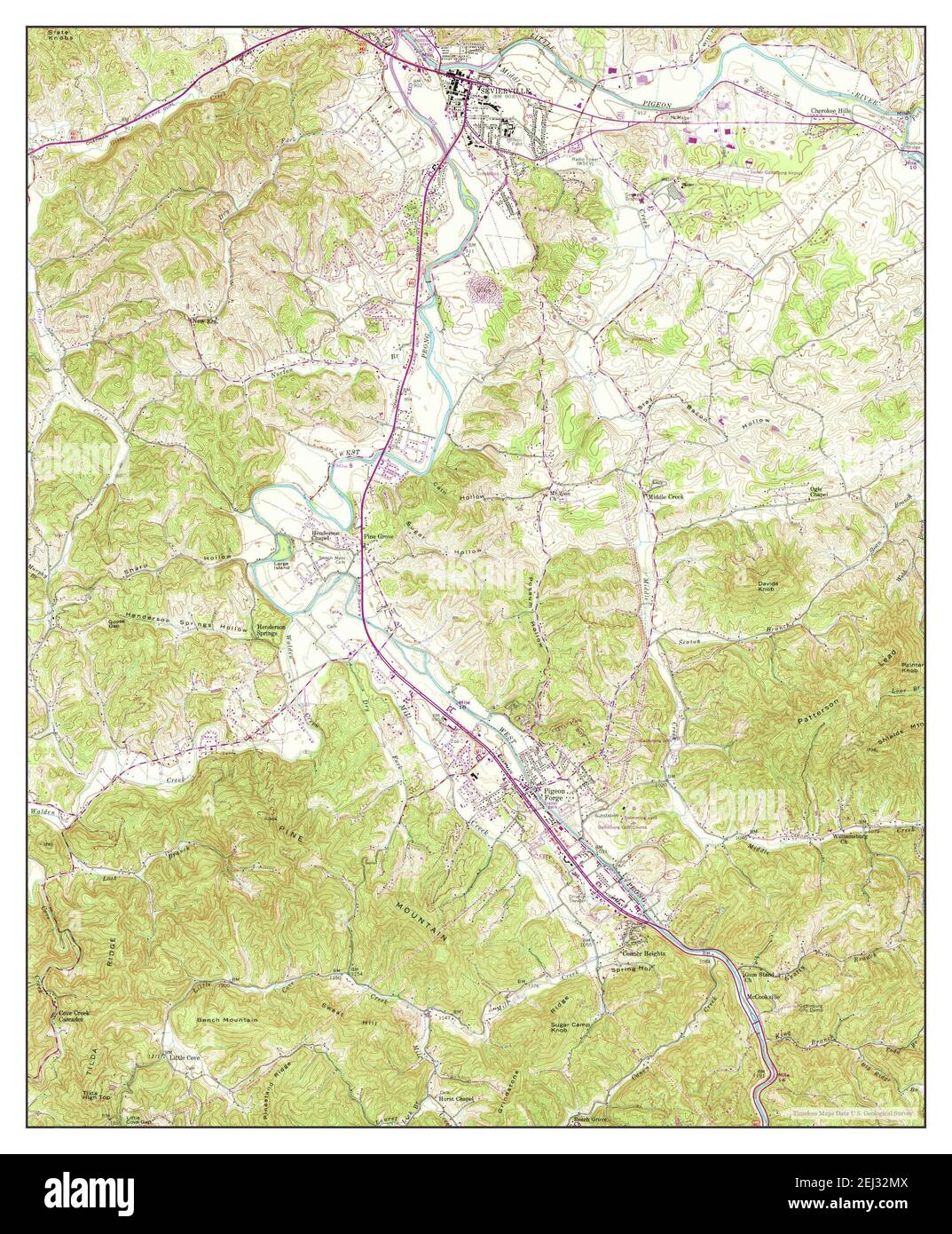 Pigeon Forge, Tennessee, map 1956, 1:24000, United States of America by ...