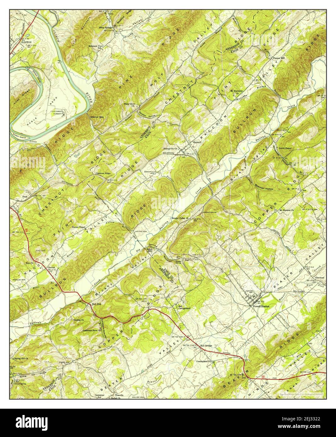 Powell Station, Tennessee, map 1941, 1:24000, United States of America ...