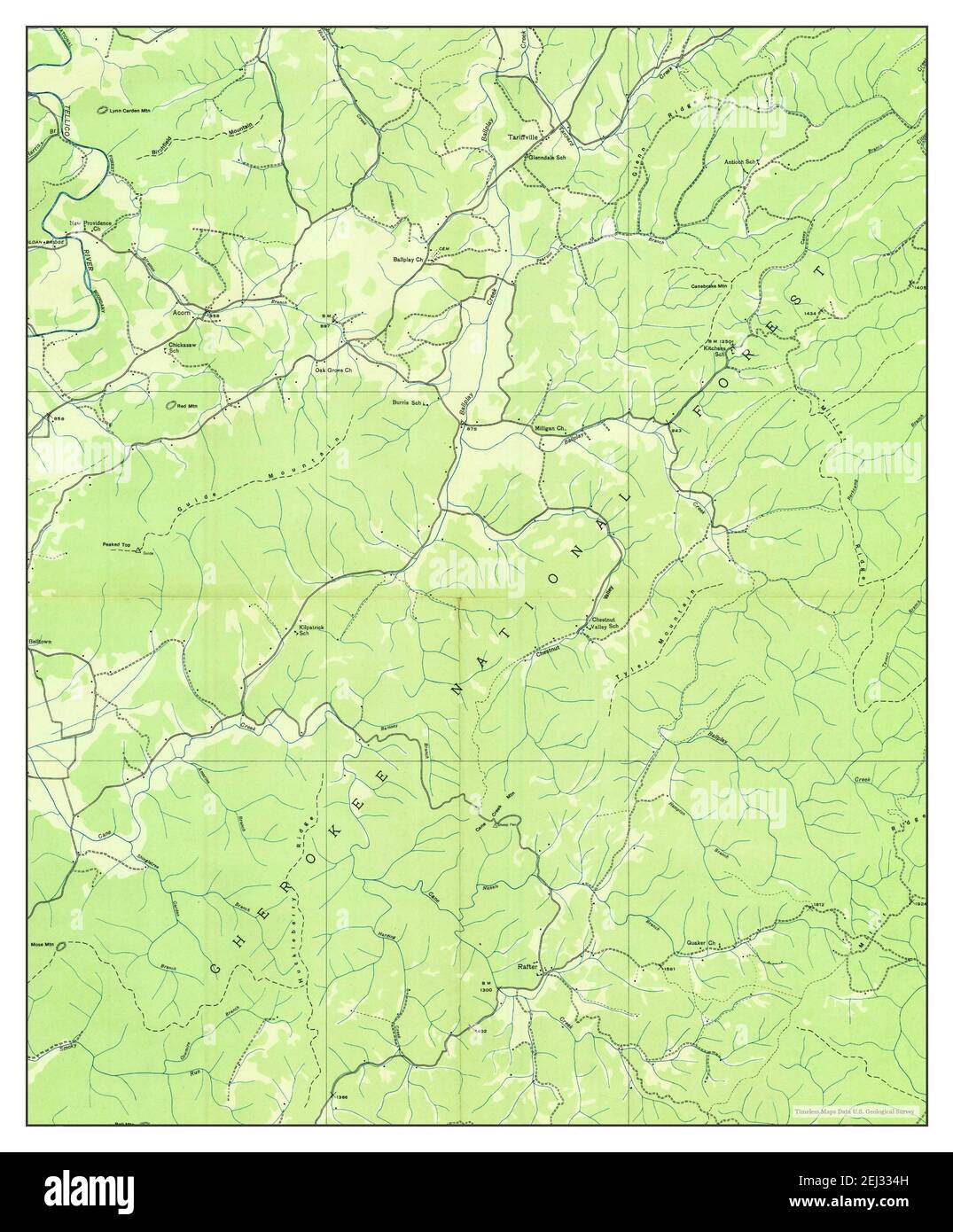 Rafter, Tennessee, map 1933, 1:24000, United States of America by ...