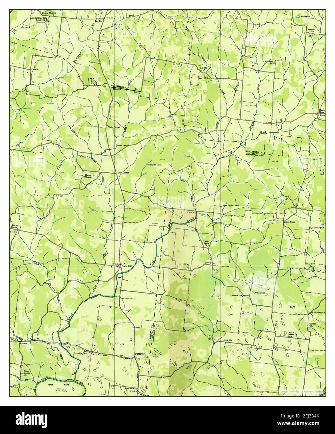 Rally Hill, Tennessee, map 1936, 1:24000, United States of America by ...