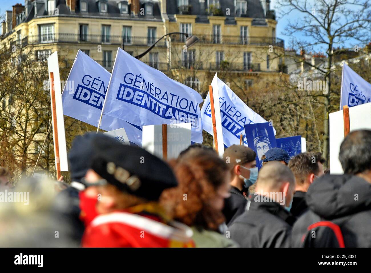 Rally of the Generation Identitaire against its dissolution, at Place ...