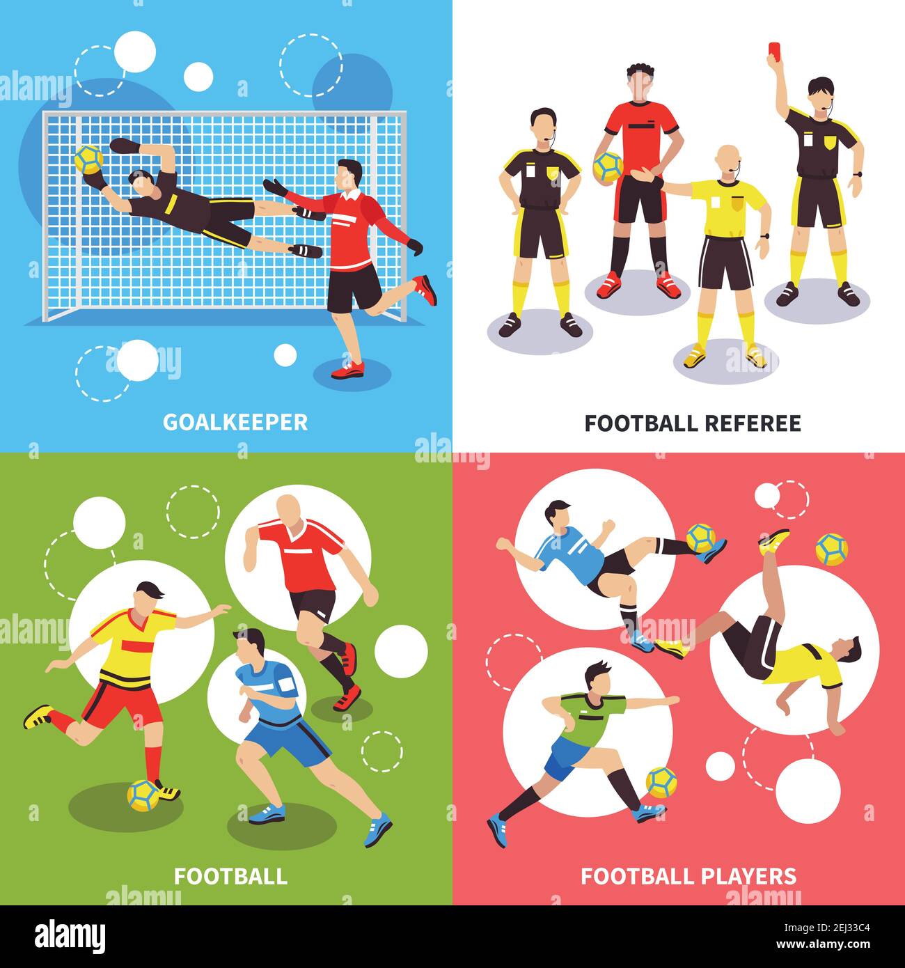 Football soccer design concept with flat images of faceless human ...