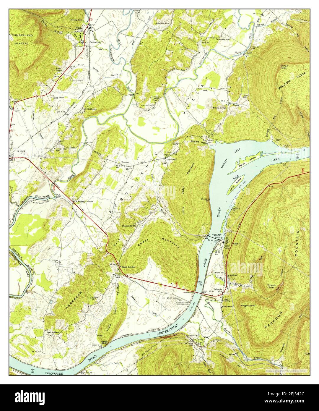 Sequatchie, Tennessee, map 1942, 1:24000, United States of America by ...
