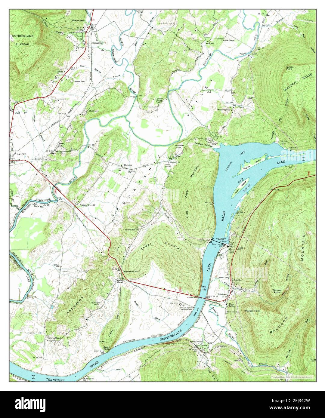 Sequatchie, Tennessee, map 1942, 1:24000, United States of America by ...