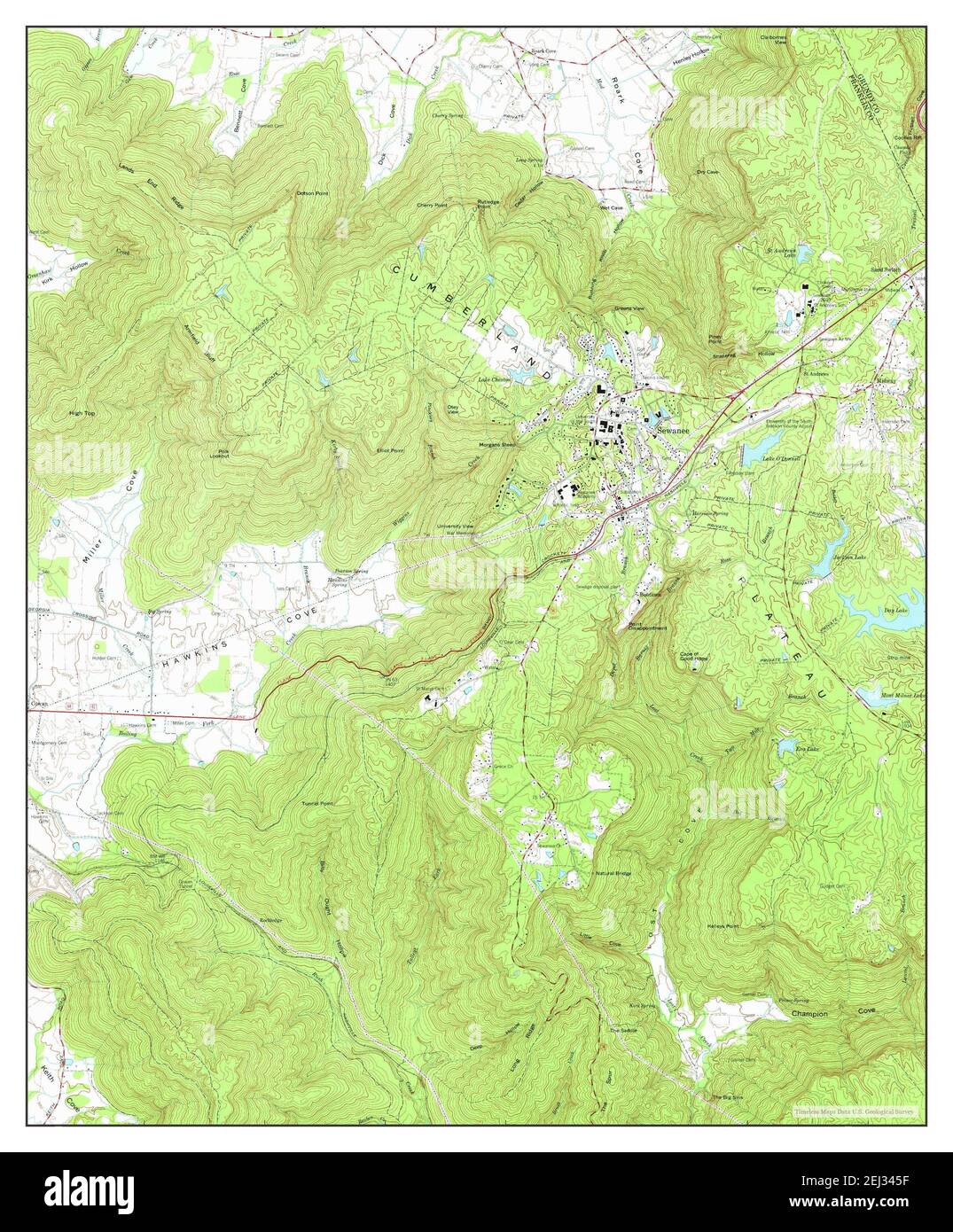 Sewanee, Tennessee, map 1974, 1:24000, United States of America by ...