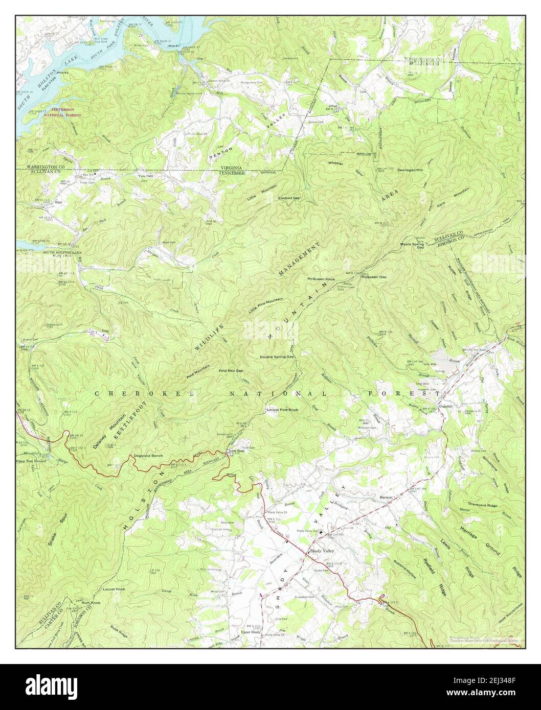 Shady Valley, Tennessee, map 1960, 1:24000, United States of America by ...