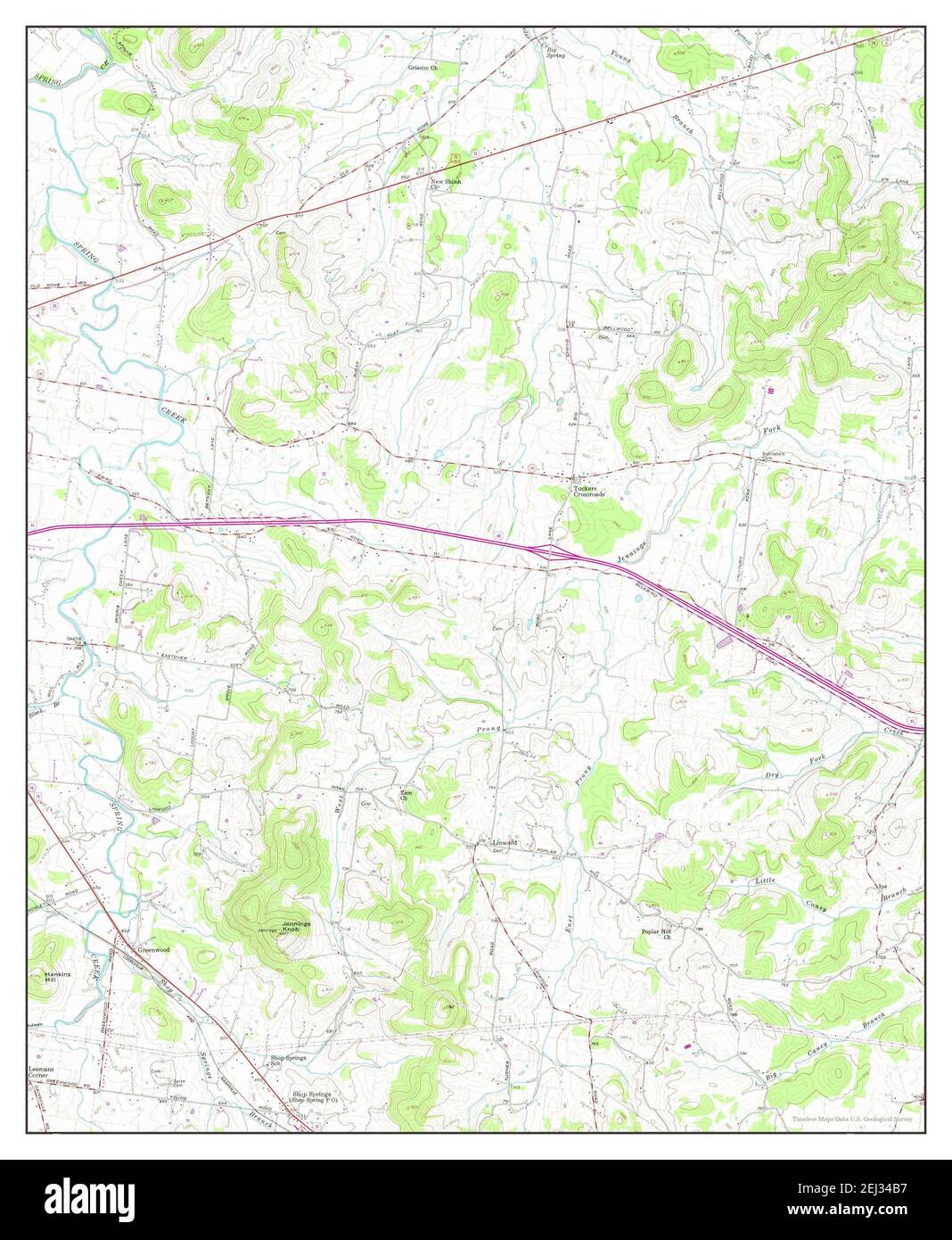 Shop Springs, Tennessee, map 1958, 1:24000, United States of America by ...