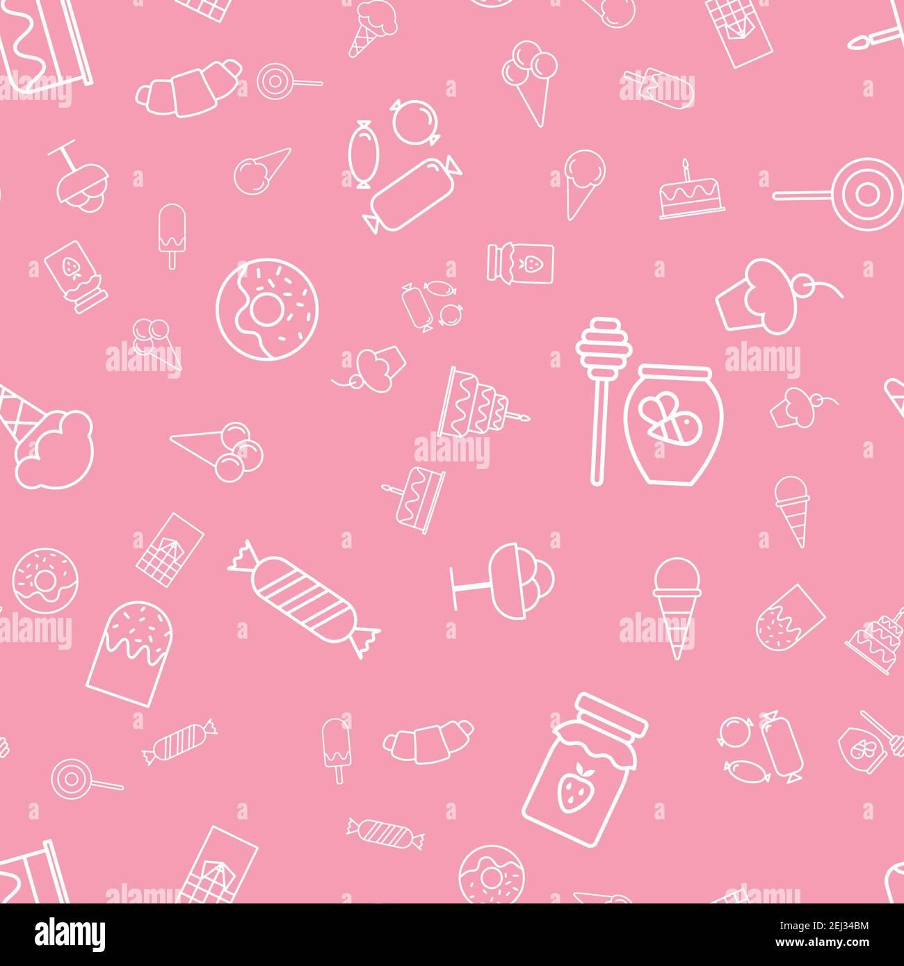 Simple Food and Drink Icon Seamless Pattern Background. Vector ...