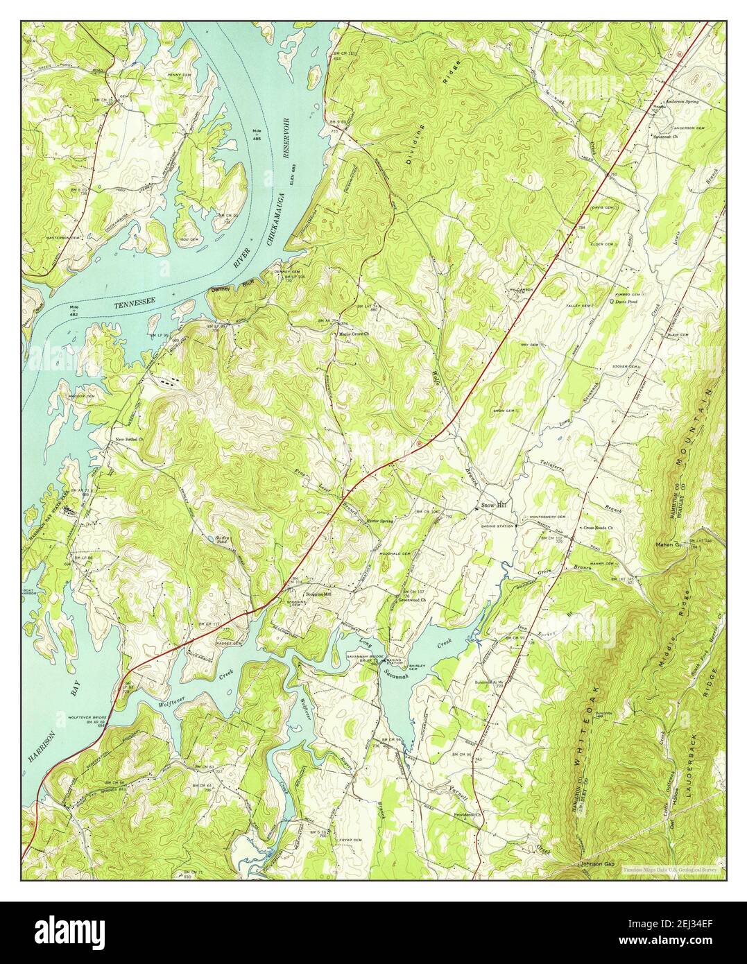 Snow Hill, Tennessee, map 1943, 1:24000, United States of America by ...