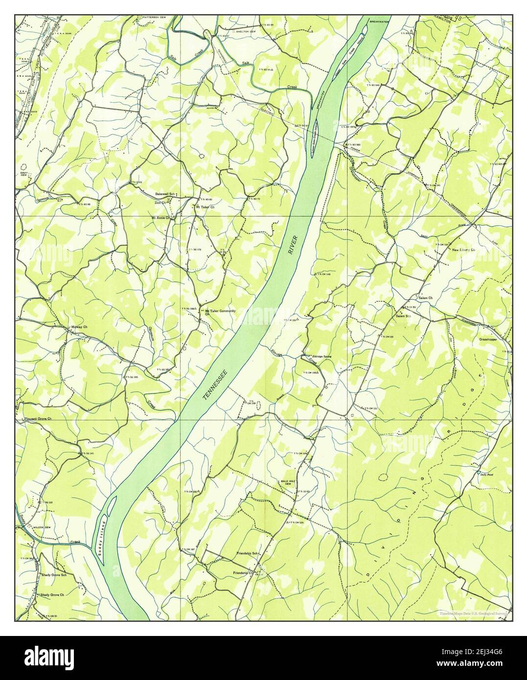 Soddy Island, Tennessee, map 1935, 1:24000, United States of America by ...