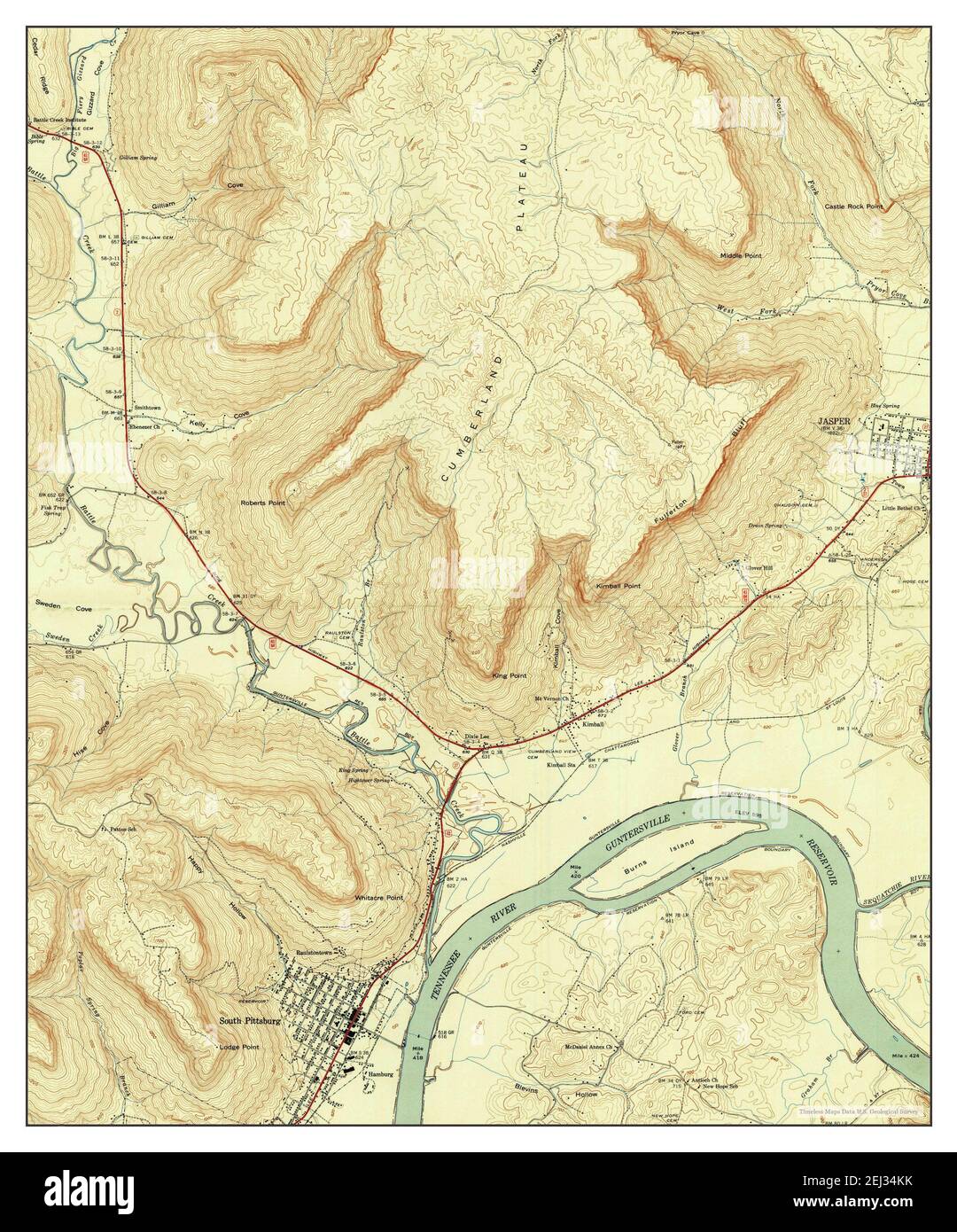 South Pittsburg, Tennessee, map 1943, 1:24000, United States of America ...