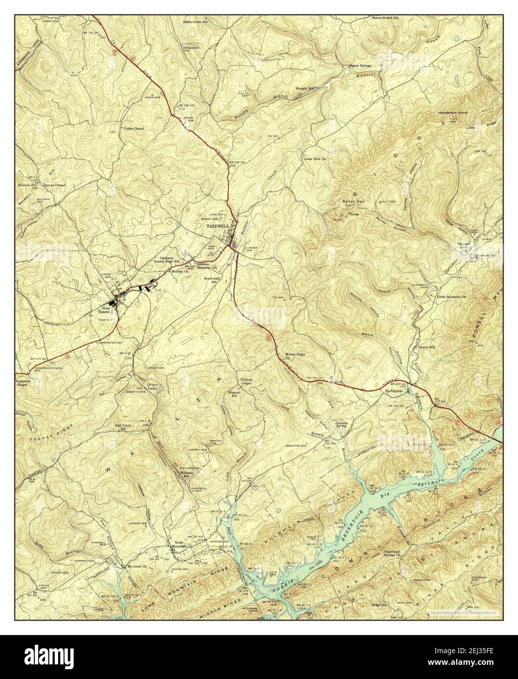 Tazewell, Tennessee, map 1943, 1:24000, United States of America by ...
