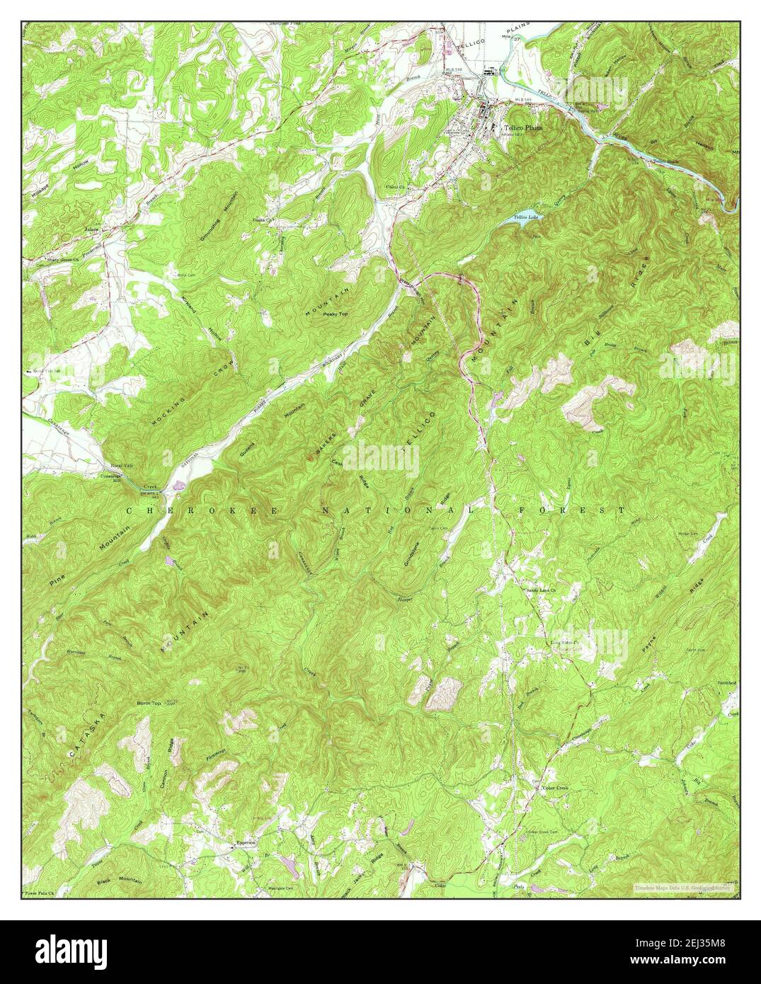 Tellico Plains, Tennessee, map 1957, 1:24000, United States of America ...