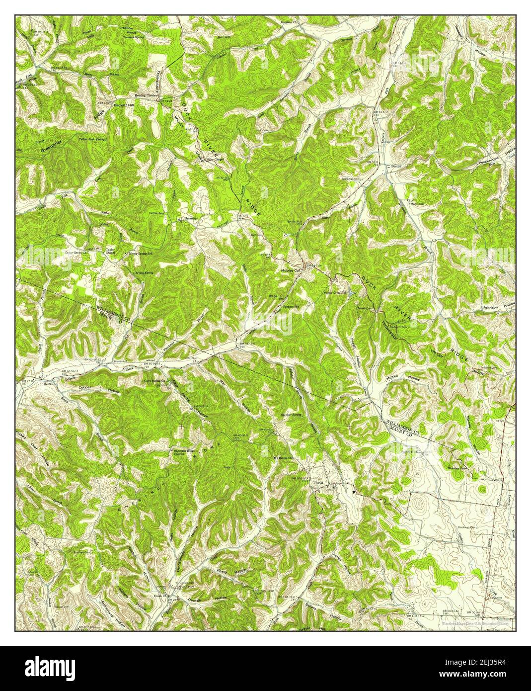 Theta, Tennessee, map 1951, 1:24000, United States of America by ...