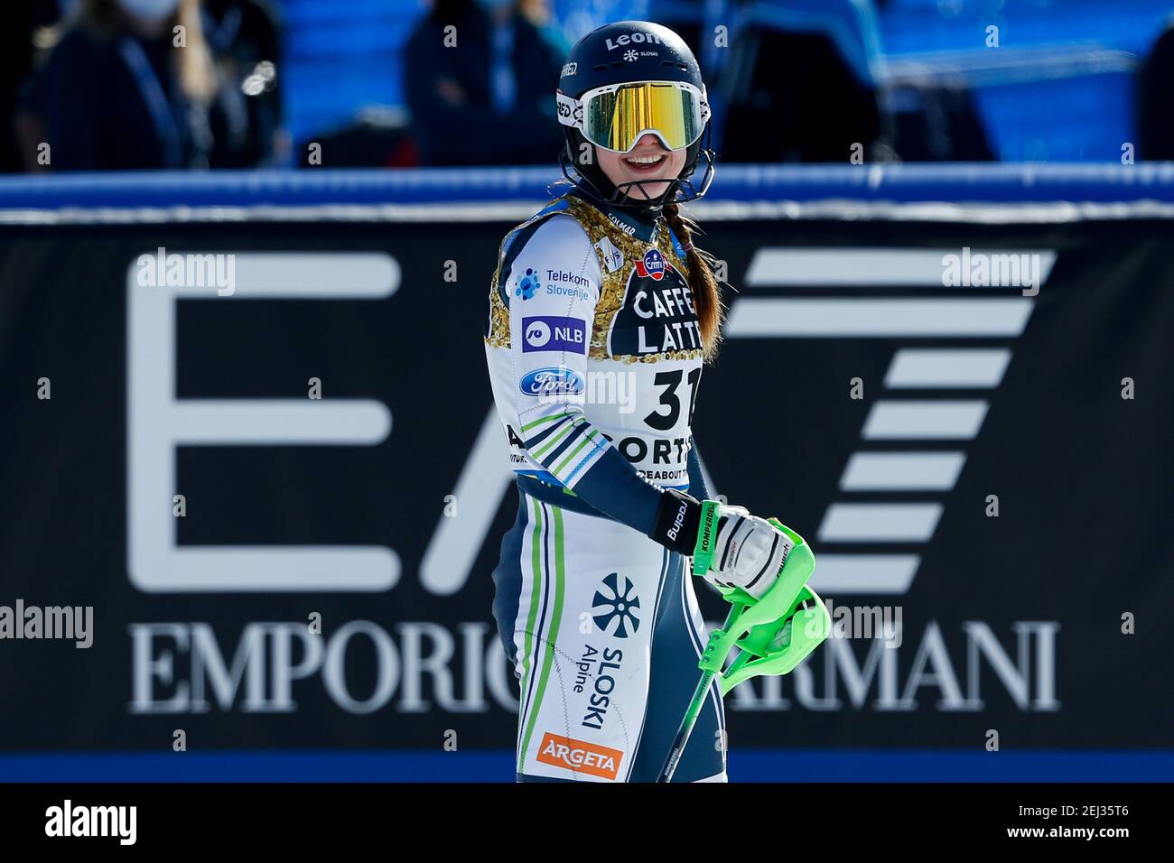 Andrea Slokar (SLO) during 2021 FIS Alpine World SKI Championships ...