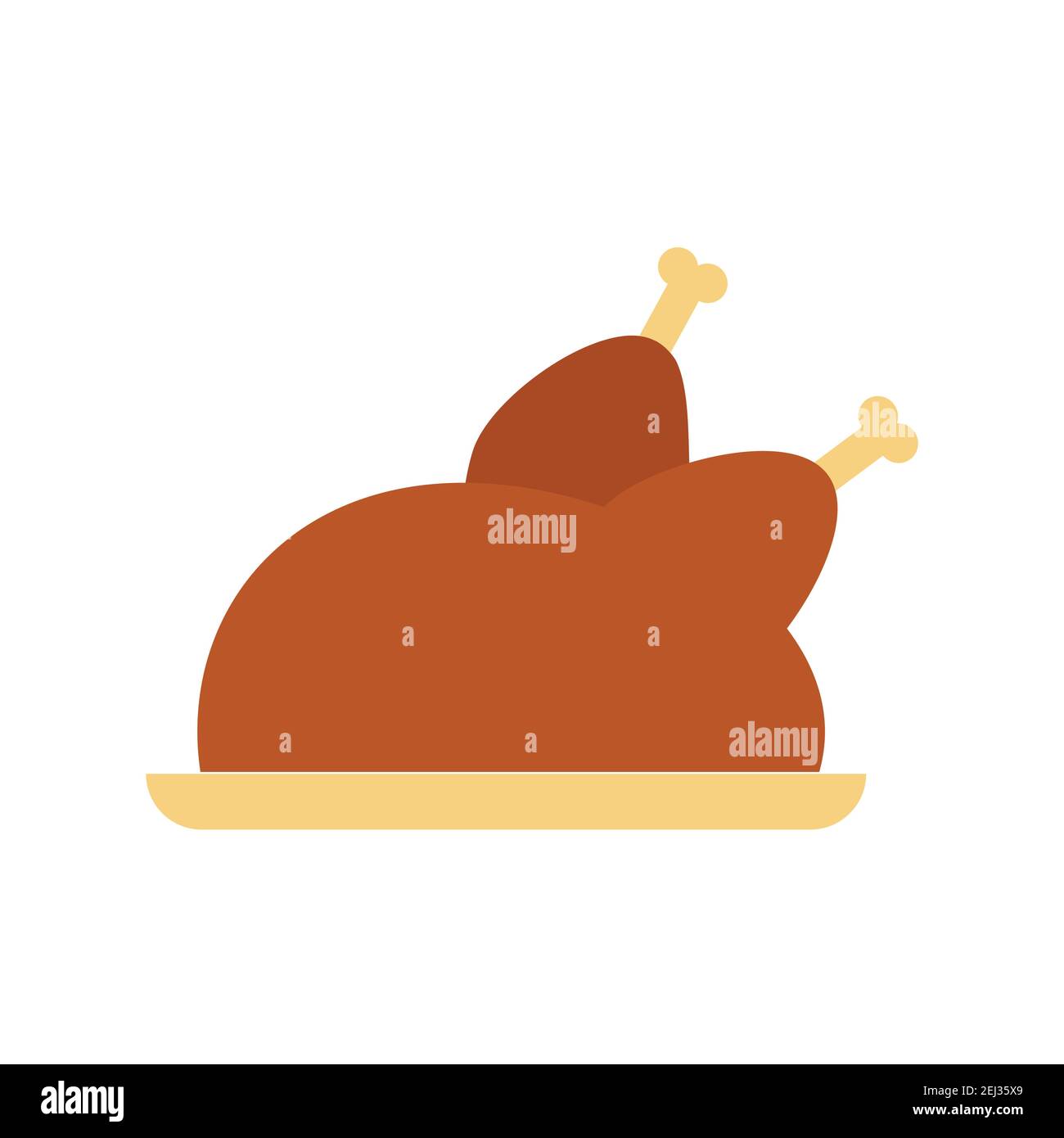 Fried chicken Simple food icon in trendy style isolated on white ...