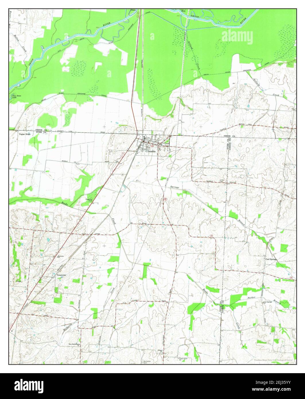 Trimble, Tennessee, map 1965, 1:24000, United States of America by ...