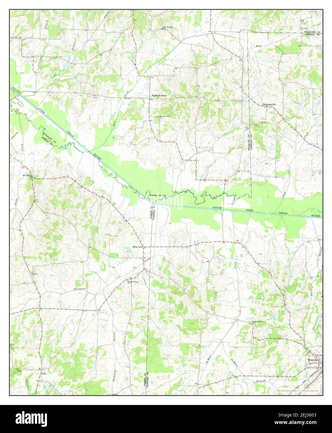 Trezevant West, Tennessee, map 1966, 1:24000, United States of America ...