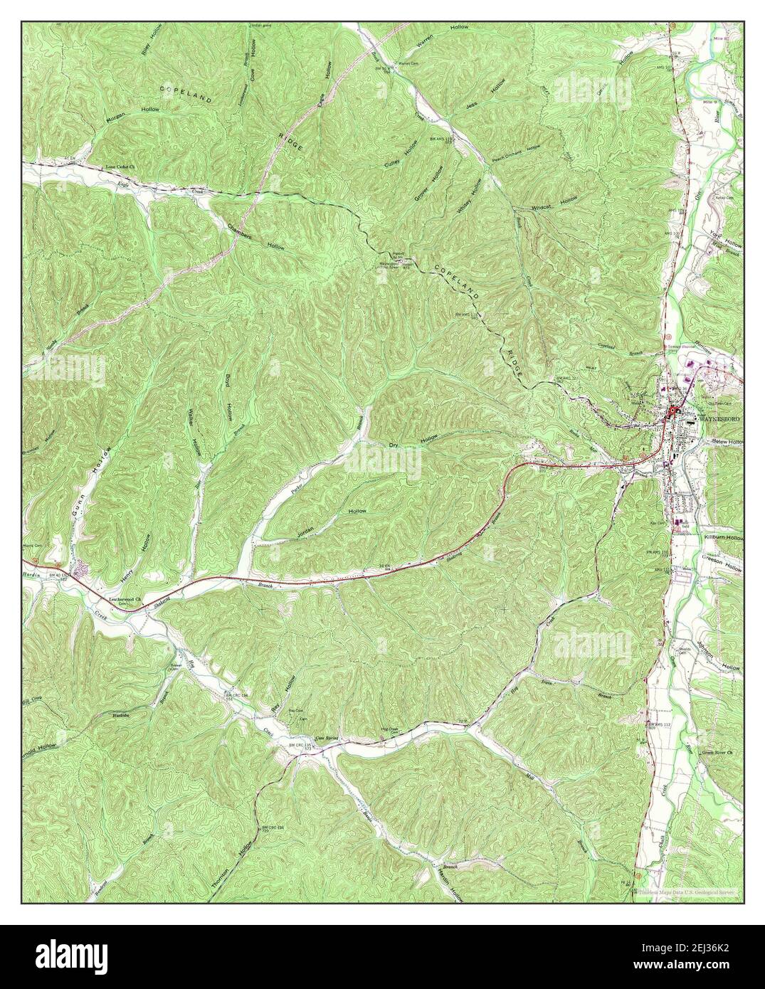 Waynesboro, Tennessee, map 1951, 1:24000, United States of America by ...