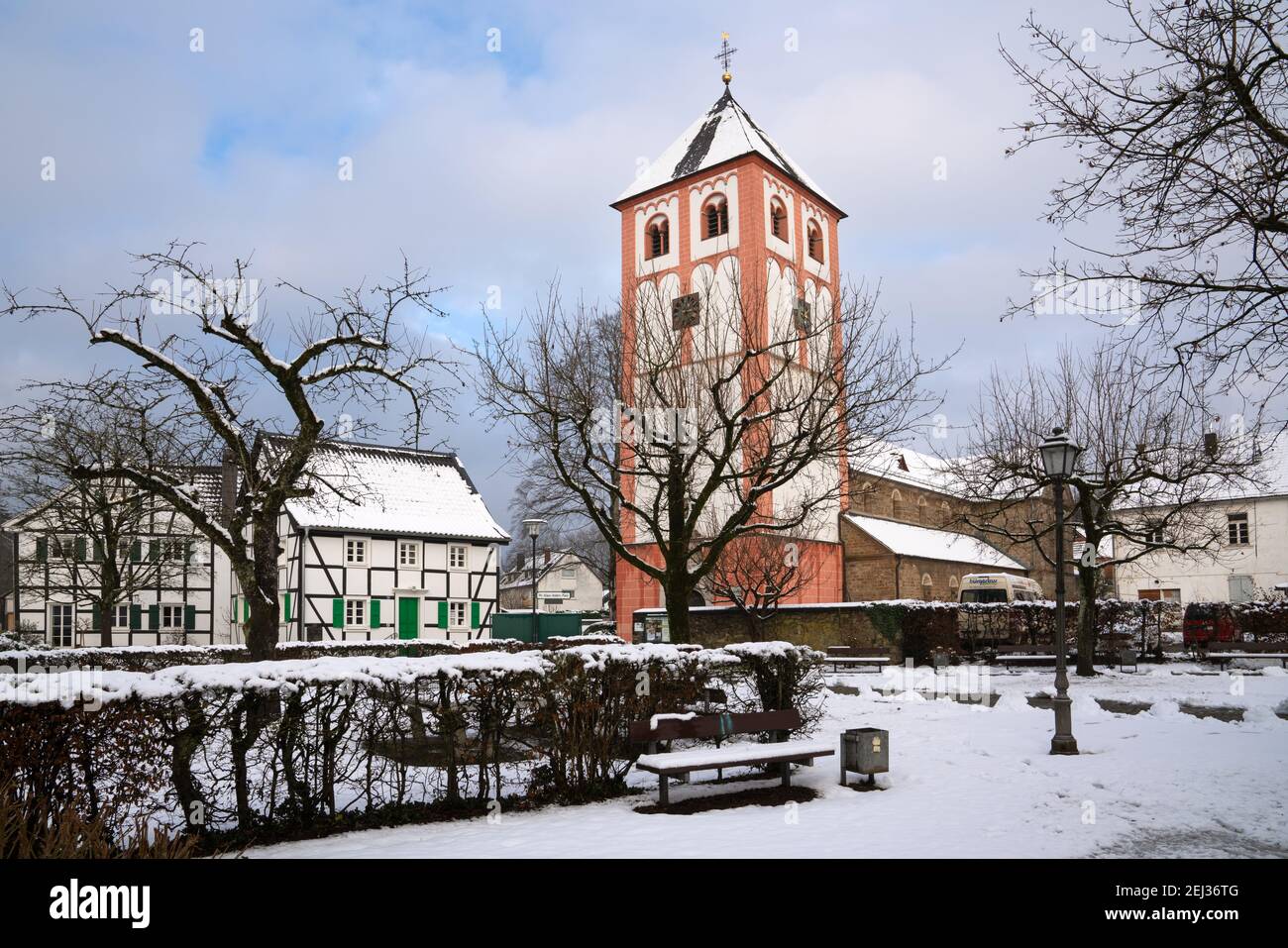ODENTHAL, GERMANY - JANUARY 24, 2021: Center of village Odenthal with ...